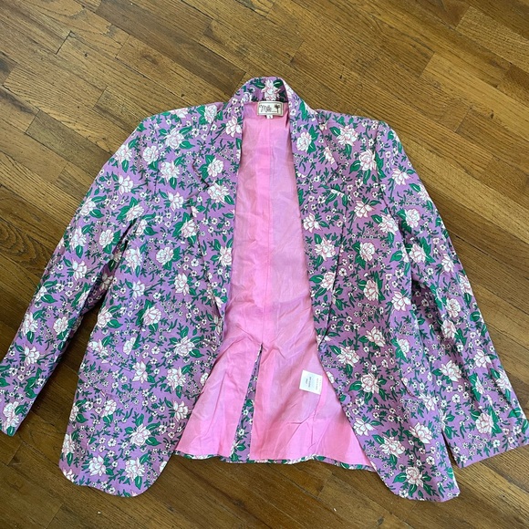 Mille | Jackets & Coats | Mille Floral Womens Blazer In Purple | Poshmark